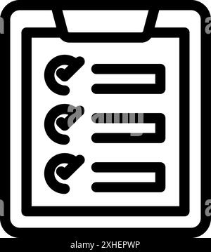 Document with check marks representing completed tasks icon Stock ...