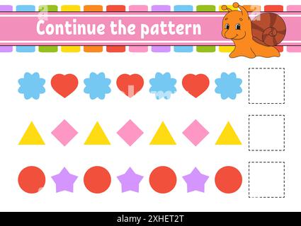 Continue the pattern. Education developing worksheet. Game for kids ...