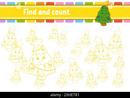 Find and count. Education developing worksheet. Activity page with ...