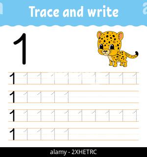 Learn Numbers. Trace and write. Handwriting practice. Learning numbers ...
