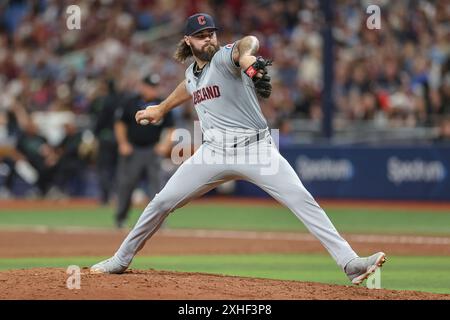Cleveland Guardians pitcher Hunter Gaddis throws during the eighth ...