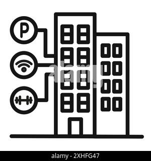 Building amenities icon Vector symbol or sign set collection in black ...