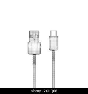 Black and white line drawing of a usb port symbol for tech and ...