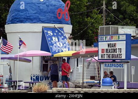 A flavored Snowball stand in the shape of a snow cone located in ...