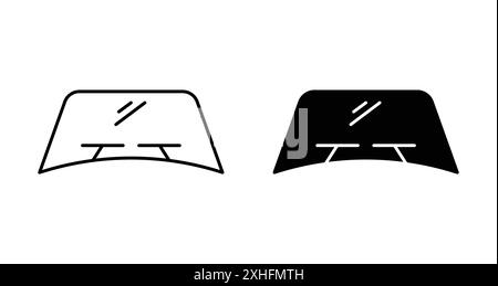 car windscreen icon Vector symbol or sign set collection in black and ...