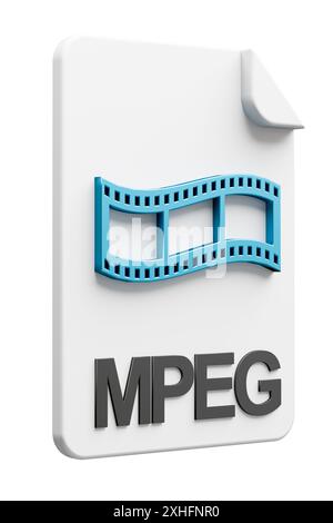 Threedimensional file type icon for the video filetype MP4 isolated on ...
