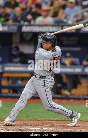 Cleveland Guardians catcher Bo Naylor eyes a ball during spring ...