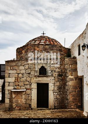 Greece, medieval monastery St. John the Theologian in ancient ...