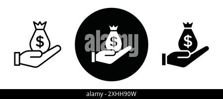 Charity line icon set. Collection of donate, support, help, solidarity ...