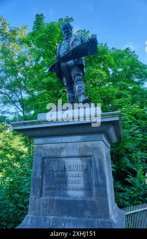 Statue to David Davies, founder of Barry Docks, at Llandinam, near ...