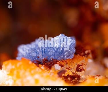 Blue Scorodite crystal. Specimen from clara mine, oberwolfach, Germany ...
