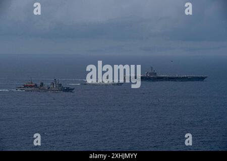 INDIAN OCEAN (July 12, 2024) From left to right: The Arleigh Burke ...