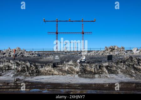 Electronic guide way IFR system on the runway at Iqaluit International ...