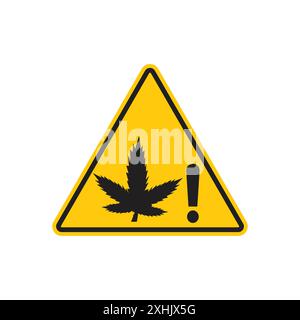 Cannabis packaging warning sign logo sign vector outline in black and ...