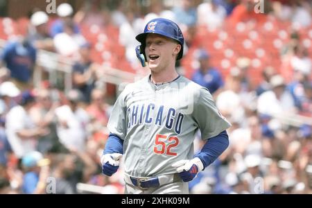 Chicago Cubs' Pete Crow-Armstrong looks on from the dugout before a ...