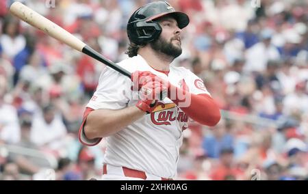 St. Louis Cardinals' Alec Burleson flies out during the second inning ...