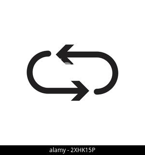 Reload button icon Black line art vector in black and white outline set ...