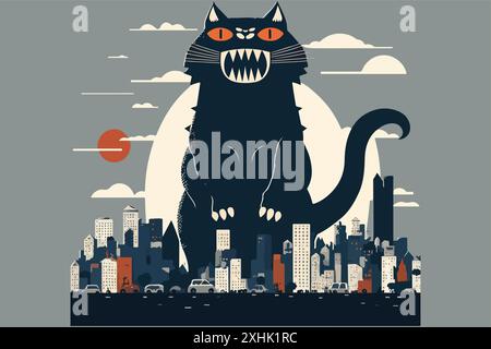 Catzilla vector illustration Stock Vector Image & Art - Alamy