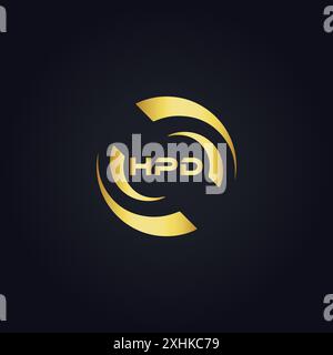 HPD letter logo design in six style. HPD polygon, circle, triangle ...