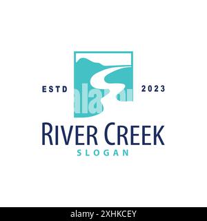 River logo, creeks, simple silhouette inspiration design river flow ...