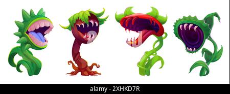 Scary monster plants and flowers with creepy faces, mouths and teeth ...