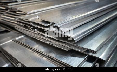 Metall, Werkstoff, Bleche aus Edelstahl Stock Photo - Alamy