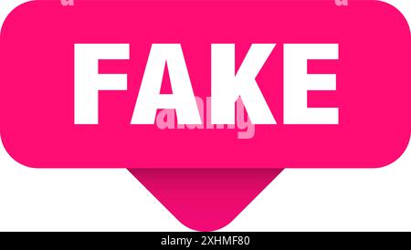 fake sticker. fake sign on transparent background. rectangular button ...