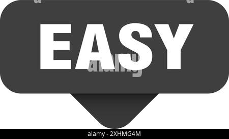 easy sticker. easy sign on transparent background. rectangular button ...