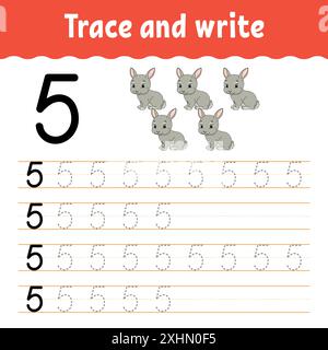 Learn Numbers. Trace and write. Handwriting practice. Learning numbers ...