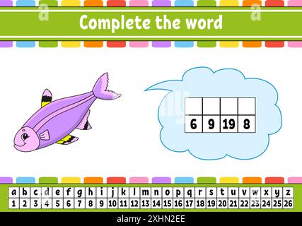 Complete the words. Cipher code. Learning vocabulary and numbers ...