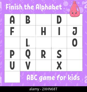 Finish the alphabet. ABC game for kids. Education developing worksheet ...