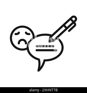 bad feedback icon Black line art vector in black and white outline set ...