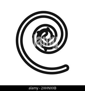 fiddleheads icon Black line art vector in black and white outline set ...
