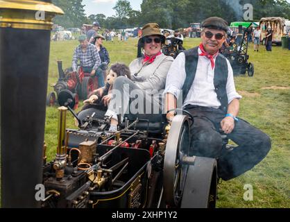 Storrington / UK - Jul 13 2024: A steam enthusiast drives his scale ...