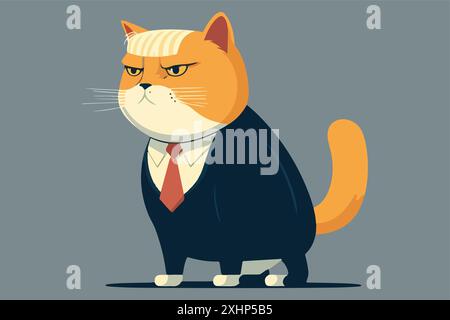 Cat donald trump style vector illustration Stock Vector Image & Art - Alamy