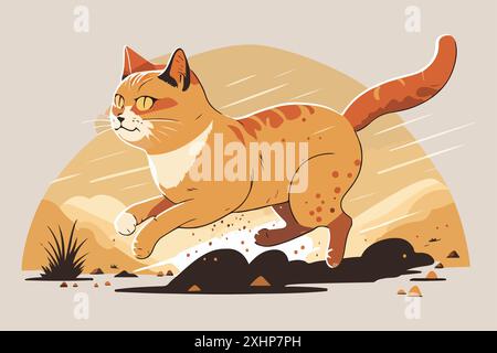 Cat running vector illustration Stock Vector Image & Art - Alamy