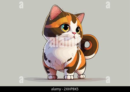 Cat full body character cartoon vector illustration Stock Vector Image ...