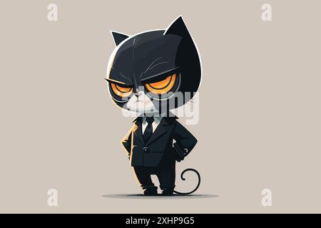 Cat boss baby style wearing a black suit vector illustration Stock ...