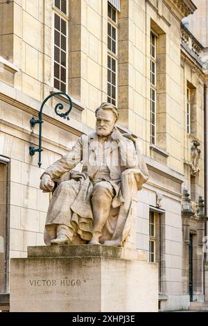 A statue of Victor Hugo in Paris, commemorating the famous French ...