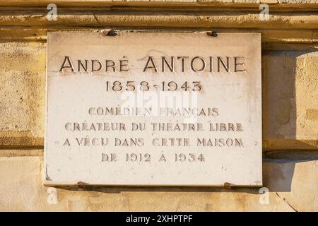 France, Paris, house of Andre Antoine Stock Photo - Alamy