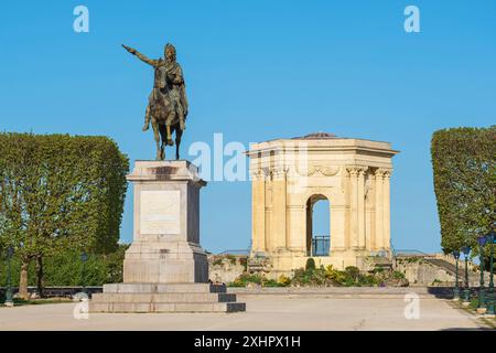 Statue at the Promenade du Peyrou in Montpellier, France Stock Photo ...