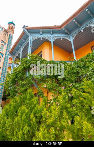 Traditional ornamental oriel windows, balconies in the streets of ...