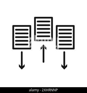 Priority icon Black line art vector in black and white outline set ...