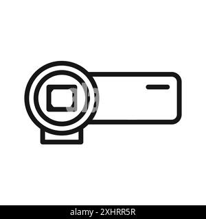 Handy Cam Icon Black line art vector in black and white outline set collection sign Stock Vector ...
