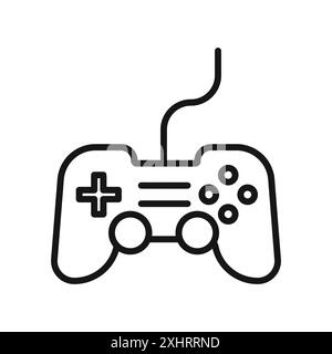 Joystick icon Black line art vector in black and white outline set collection sign Stock Vector ...