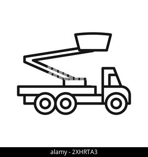 rescue truck basket icon Black line art vector in black and white ...