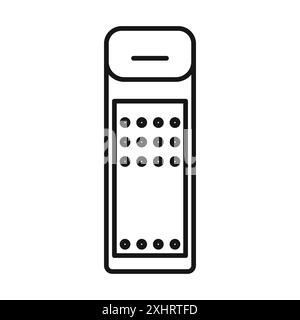 pos terminal icon Black line art vector in black and white outline set ...