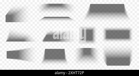 Set of packing boxes or posters shadow effects for mockup using ...