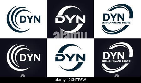 DYN logo. D Y N design. White DYN letter. DYN, D Y N letter logo design ...