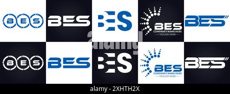 BES letter logo design for technology company. BES logo design black ...